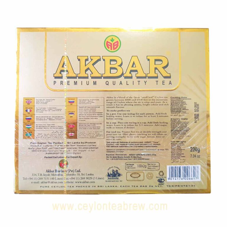 Akbar Ceylon Premium Quality Gold Tea Bags | Ceylon Tea Brew