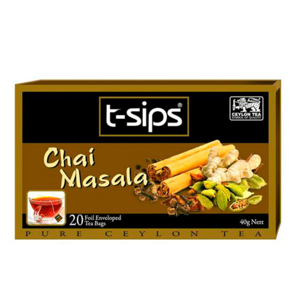 T-Sips Ceylon Chai Masala Tea Bags | Ceylon Tea Brew
