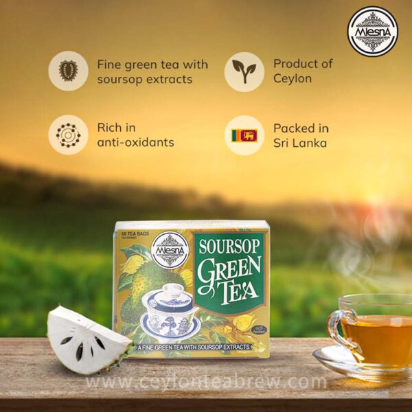 Mlesna Ceylon Soursop Green Tea High Antioxidant Tea | Ceylon Tea Brew